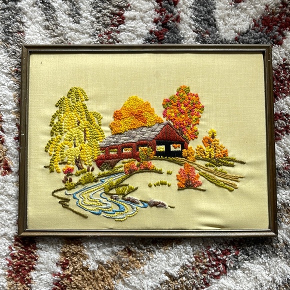 Wall Decor | Vintage Lee Wards Needle Arts Covered Bridge Creative ...